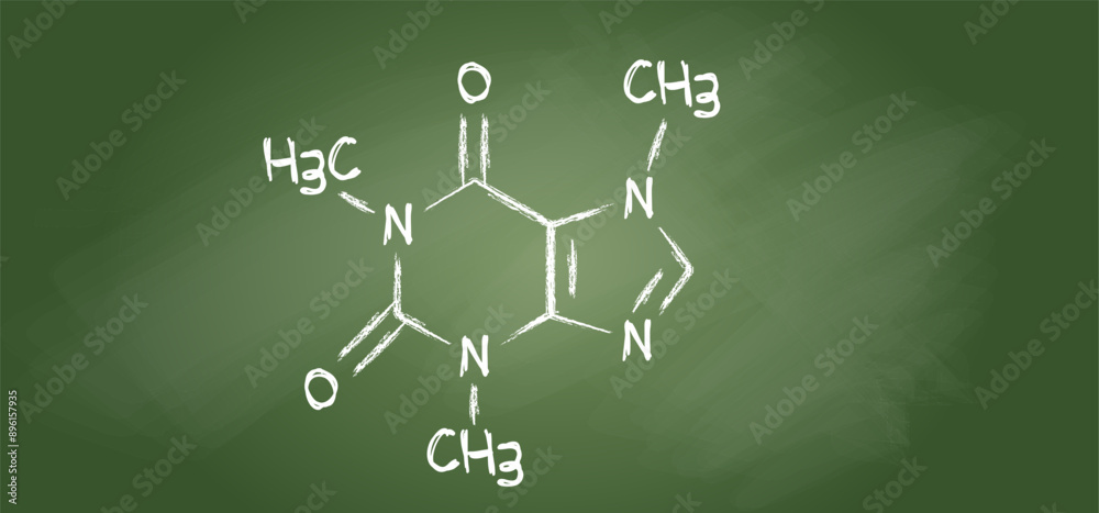 Coffee, caffeine chemical structure, C8H10N4O2. Structural formulas ...