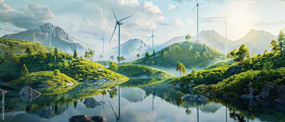 Renewable energy sources like wind turbines and solar panels positively ...