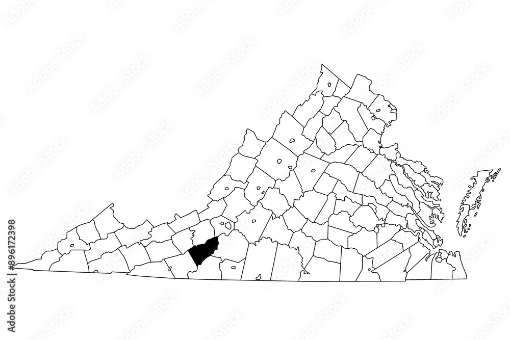 Map of Floyd County in Virginia state on white background. single ...