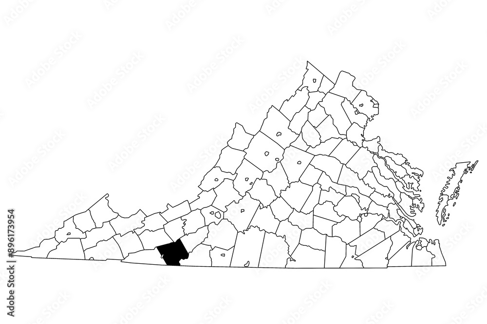Map of Carroll County in Virginia state on white background. single ...