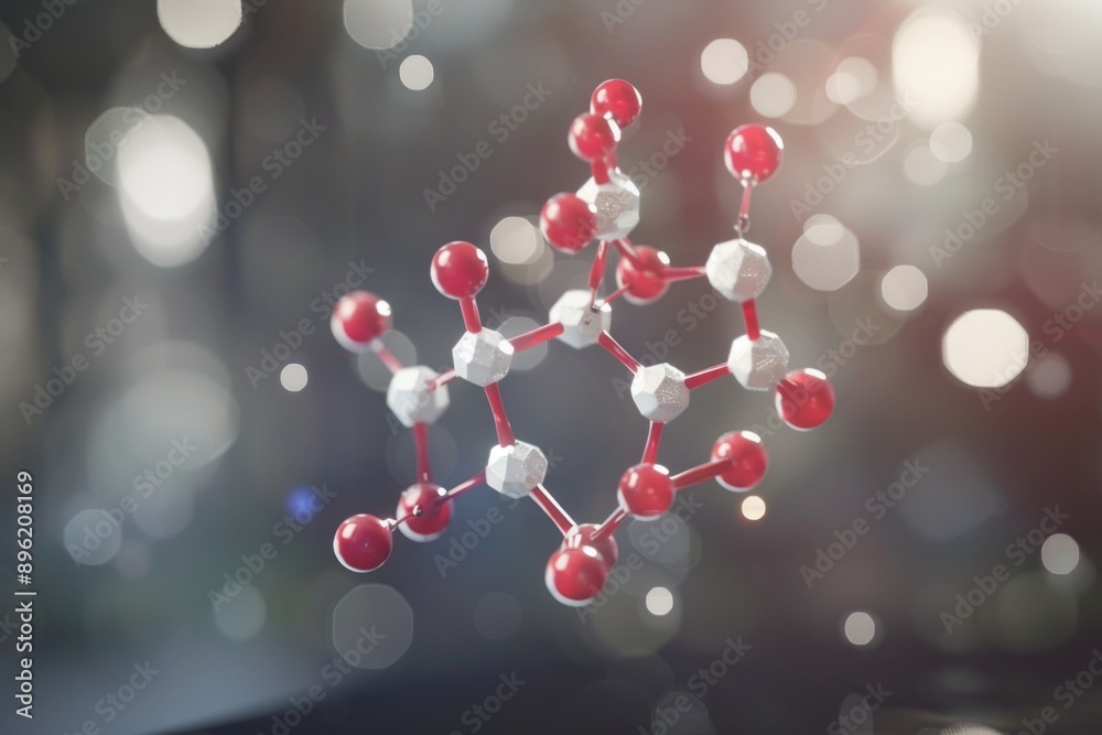 Chemical structure of a protein molecule, highlighting hydrogen bonds ...