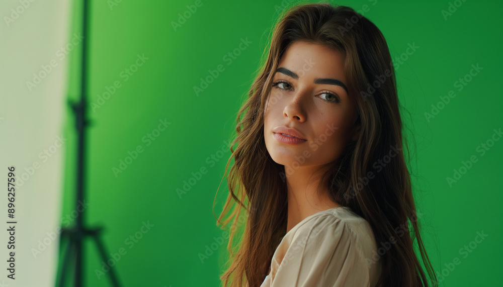 Mulher brasileira bonita de 30 anos com cabelo longo e penteado, fundo ...