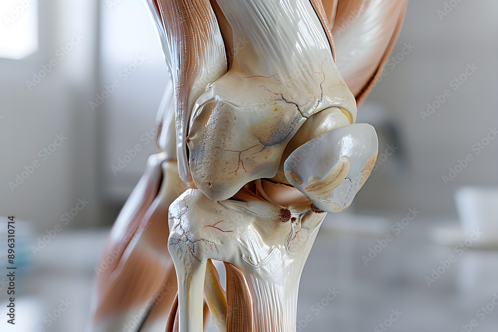 Anatomy of the Human Knee Joint: Detailed Illustration of Bones ...