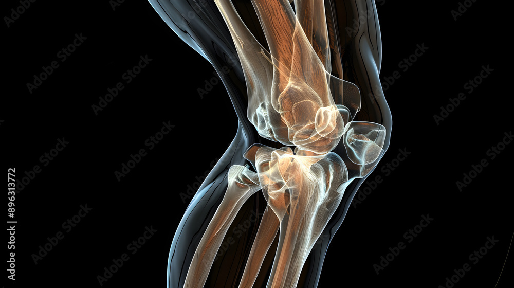 Anatomy of the Human Knee Joint: Detailed Illustration of Bones ...