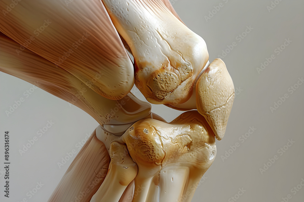 Anatomy of the Human Knee Joint: Detailed Illustration of Bones ...
