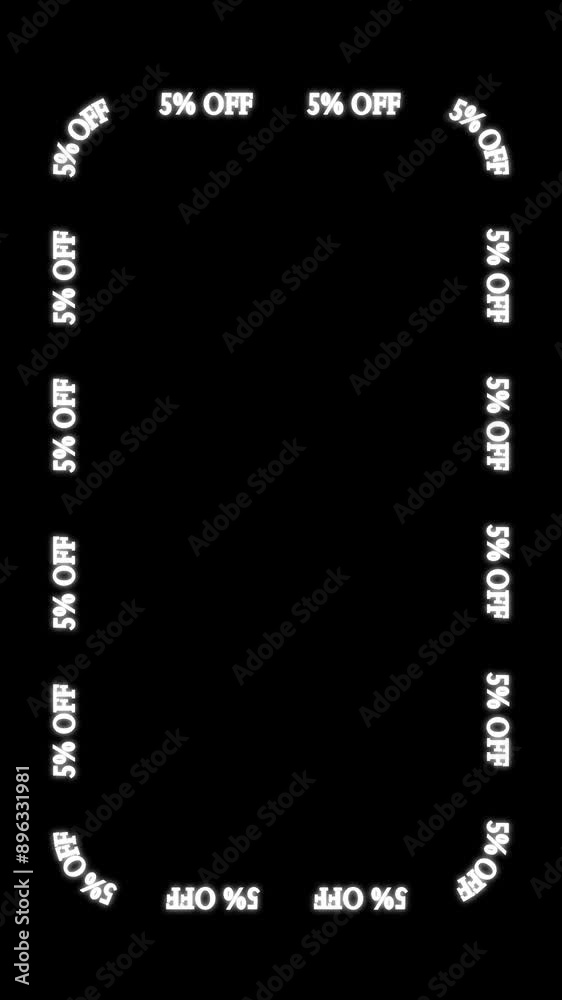 Animated video with a black background and a moving border around the ...