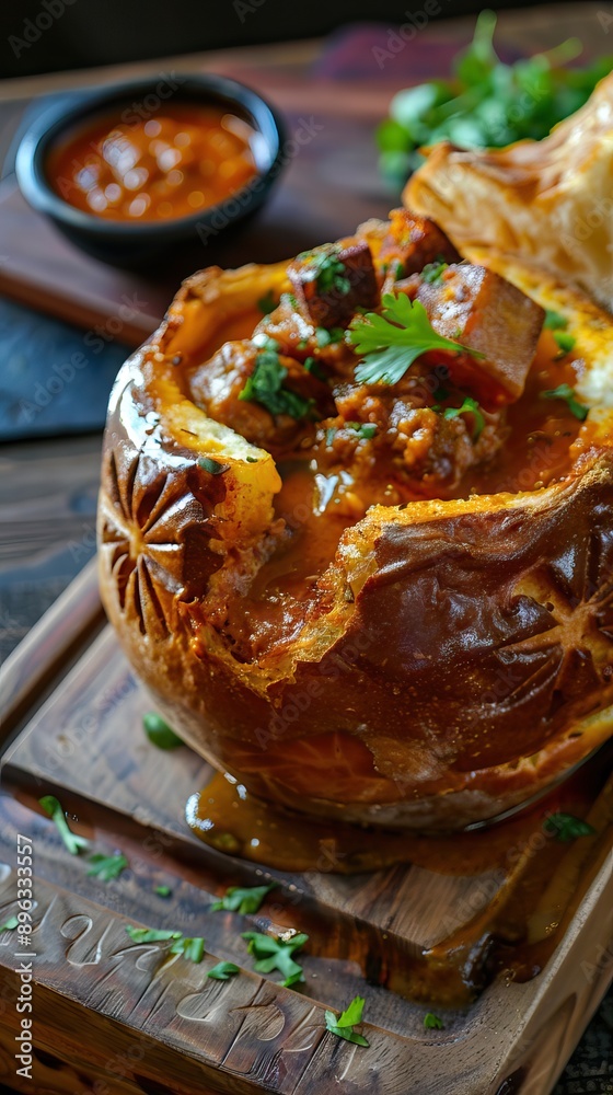 Bunny Chow - South African mutton curry served inside a hollow bread ...