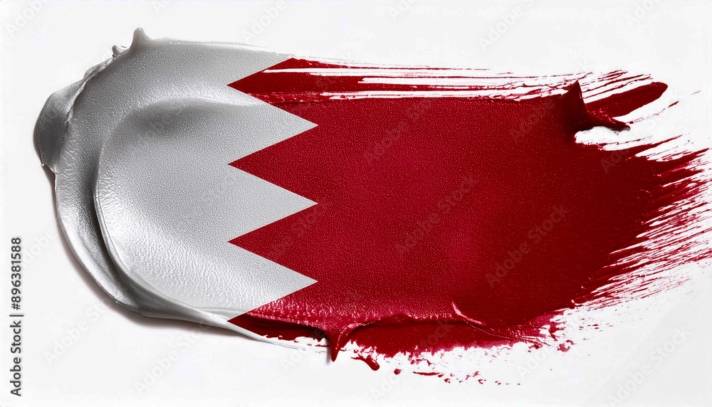 Paint stain in the colours of the flag of Bahrain Stock Photo | Adobe Stock
