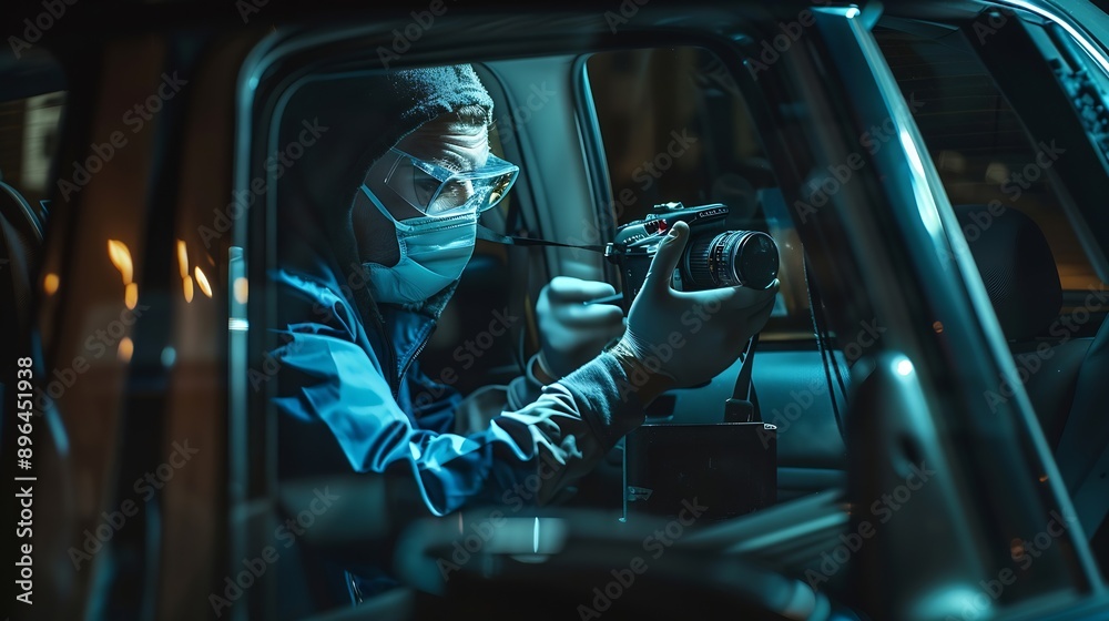 Foto de Forensic investigation and photography of evidence in crime ...