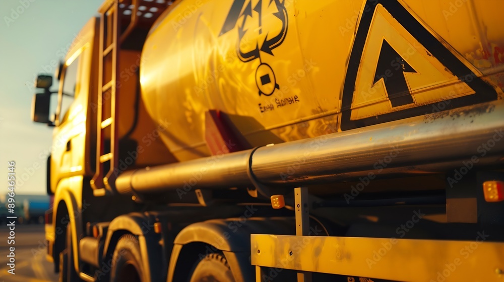 High temperature liquid hazard and miscellaneous hazard label on ...