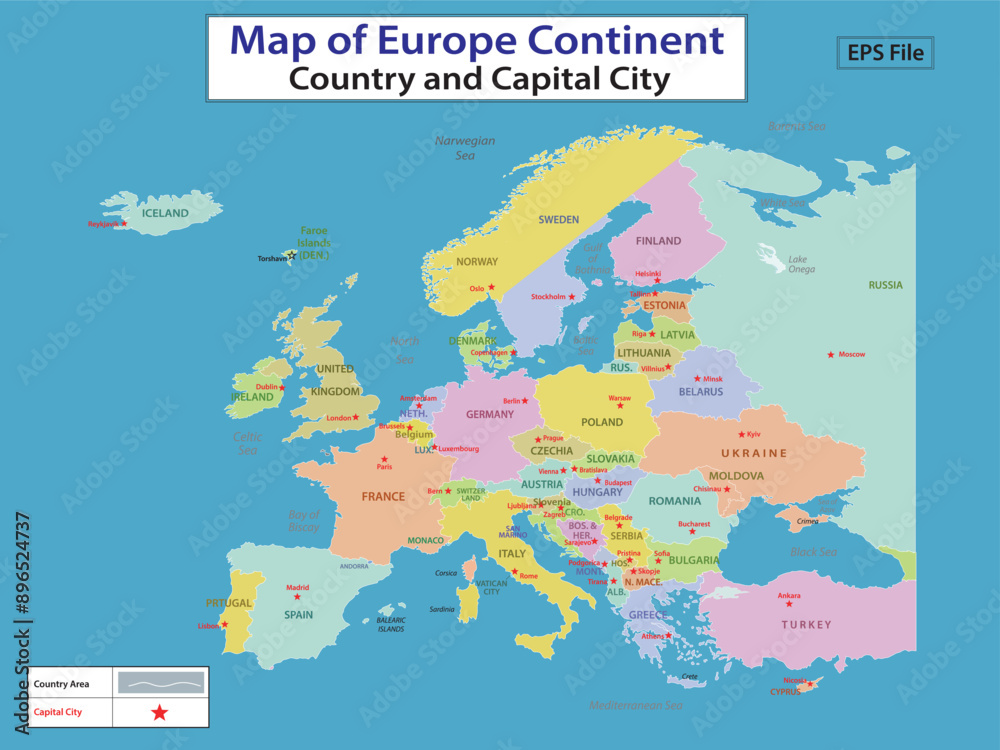 World map. Political maps of North and South America, Europe and Asia ...