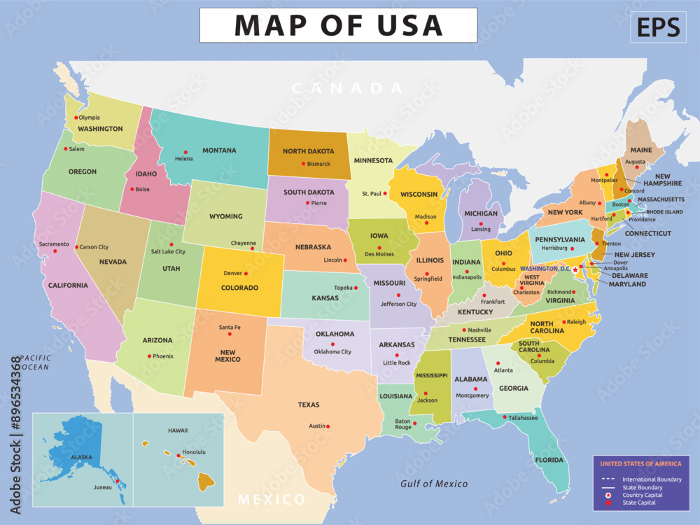 Geography politics map of countries. Map of country with capital, state ...