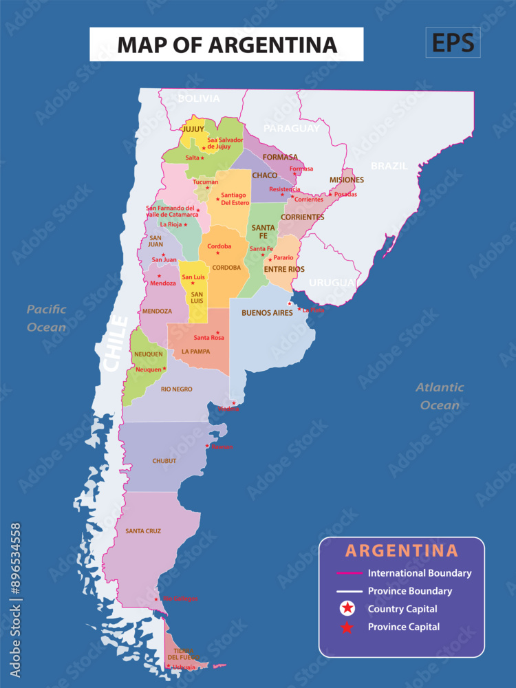 Geography politics map of countries. Map of country with capital, state ...