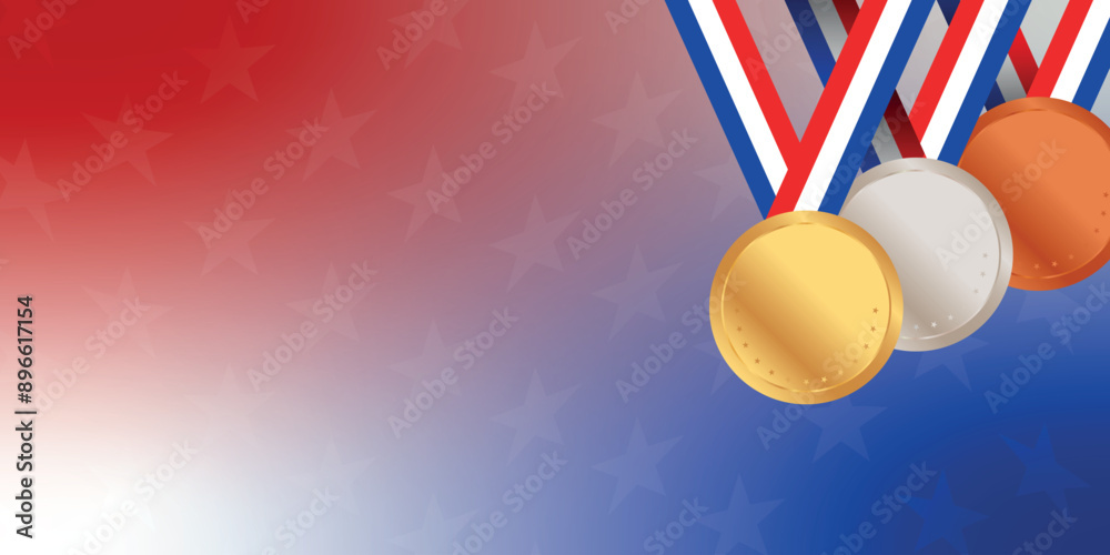Gold, silver and bronze medals background with stars Stock Vector ...