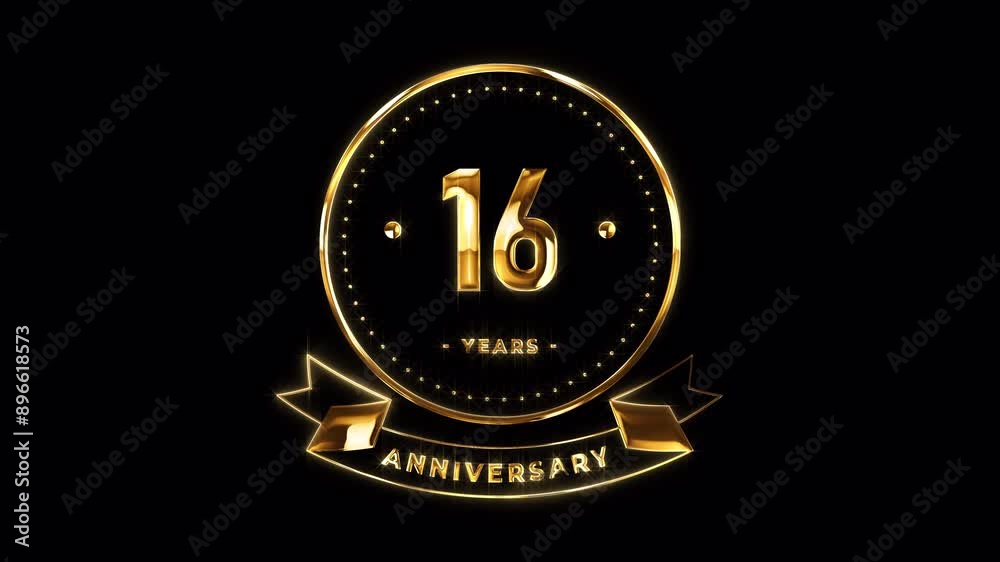 16th Anniversary Celebration. Happy 16 Years Anniversary Animation in ...