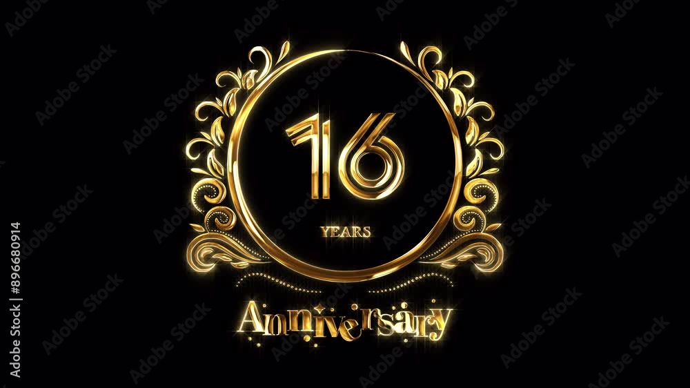 16th Anniversary Celebration. Happy 16 Years Anniversary Animation in ...