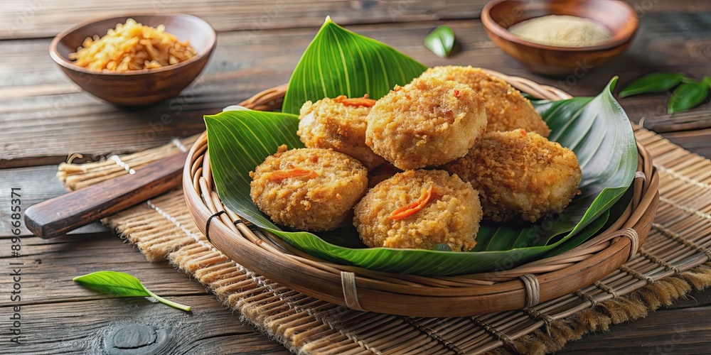 Fried keropok lekor, traditional Malaysian fish cake made from fishes ...