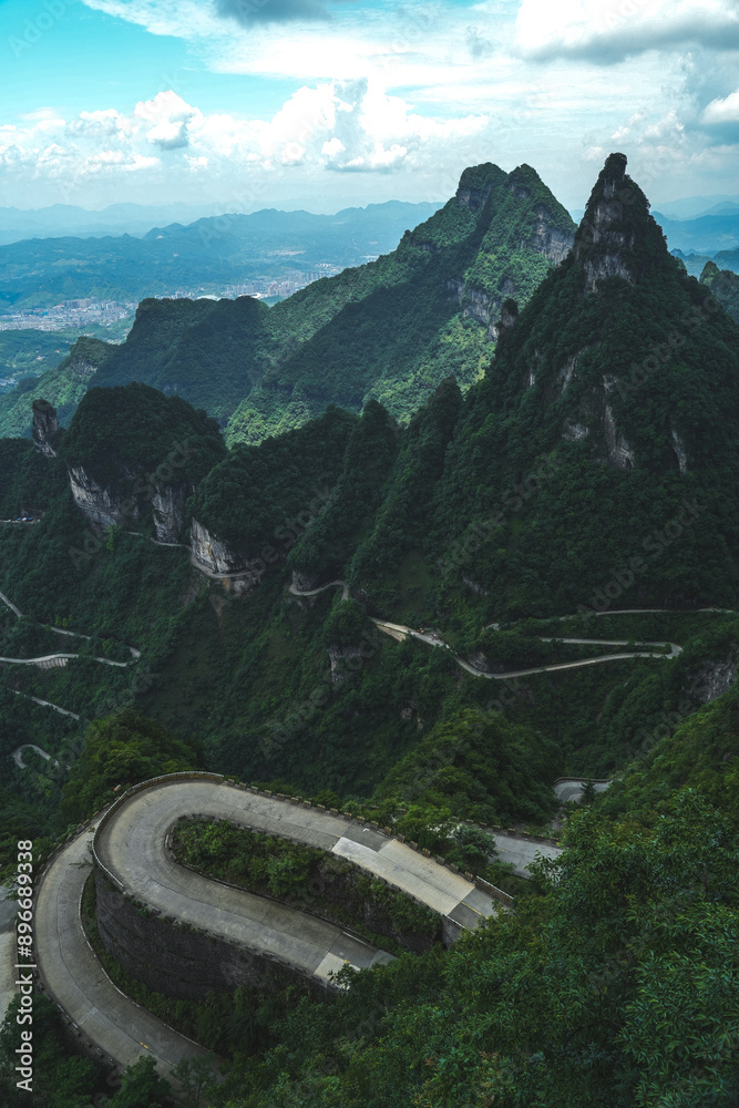 Zhangjiajie Top view or Tianmenshan aerial view National Forest Park ...