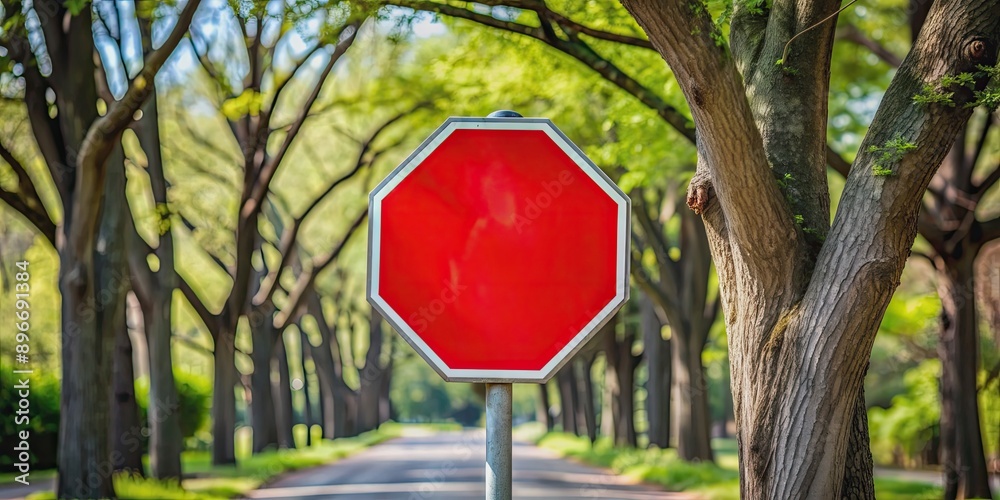 Stop sign obscured by trees, creating visibility hazard for drivers ...