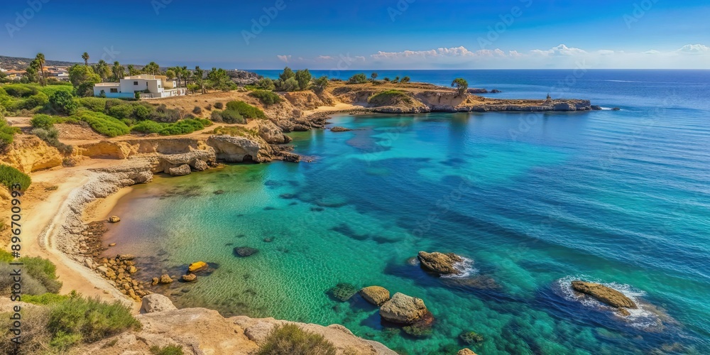 Beautiful coastline of Bogaz village in Iskele region of North Cyprus ...