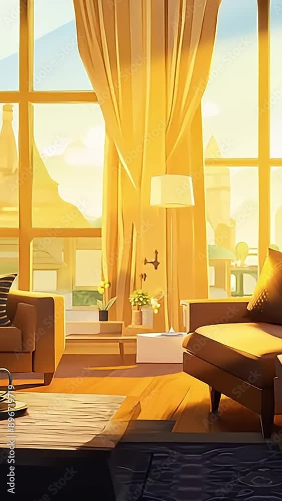 luxury living room, animated virtual backgrounds, stream overlay loop ...