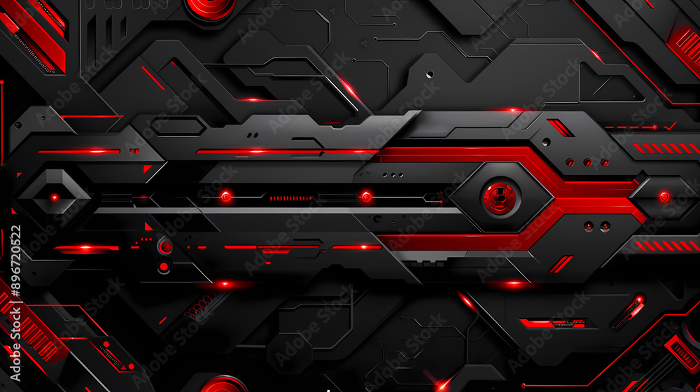 Futuristic black and red sci-fi background with neon accents and ...