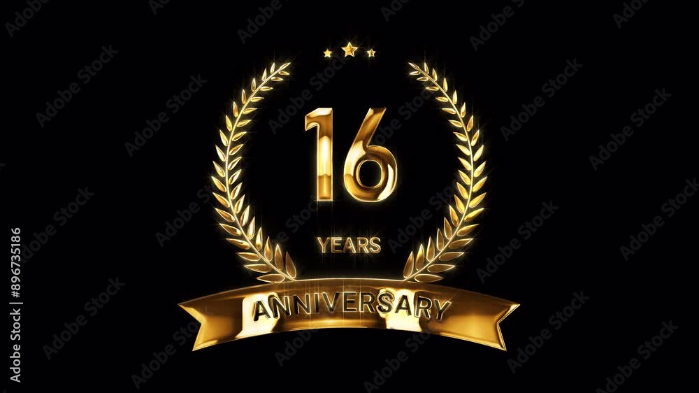 16th Anniversary Celebration. Happy 16 Years Anniversary Animation in ...