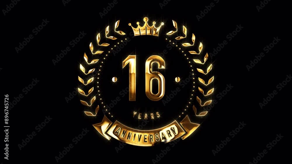16th Anniversary Celebration. Happy 16 Years Anniversary Animation in ...