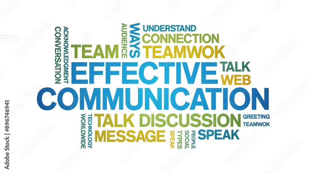 Effective Communication animated word cloud;text design animation tag ...