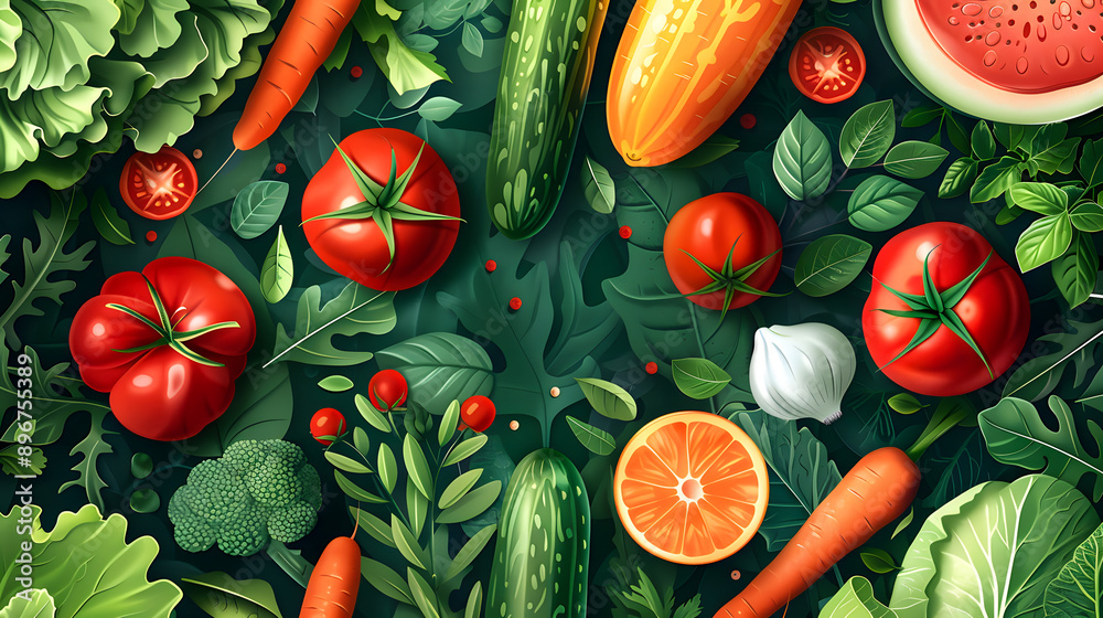 Geometric organic food. Nature abstraction background with farm fresh ...