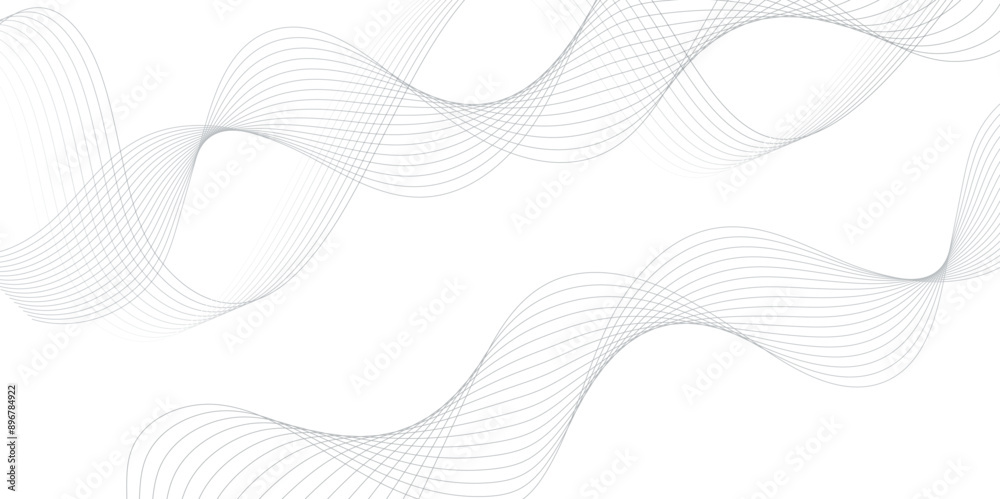White wave curve lines banner background design. Abstract soft wave lines dynamic flowing gray ...