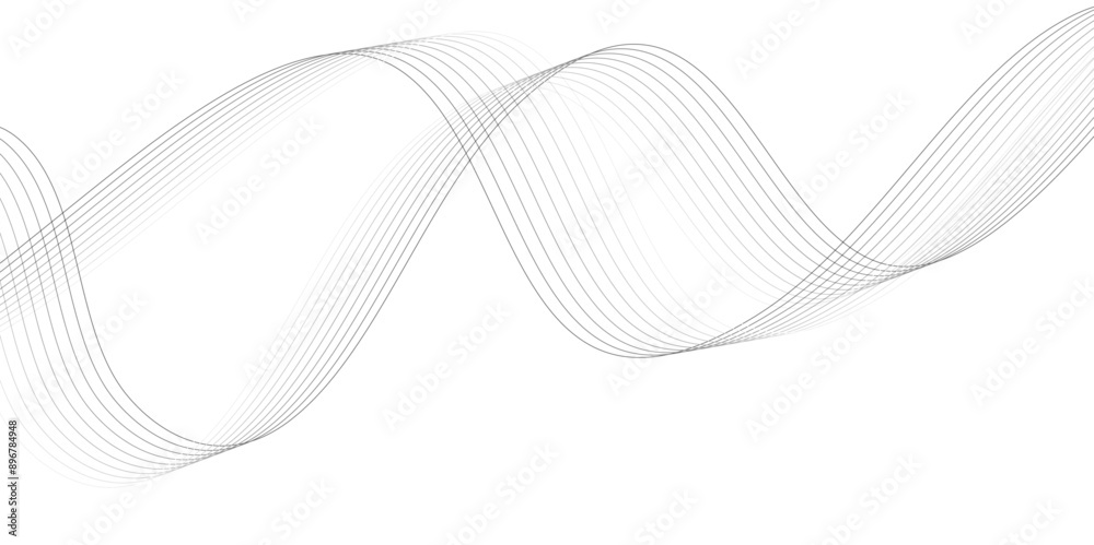 White wave curve lines banner background design. Abstract soft wave lines dynamic flowing gray ...