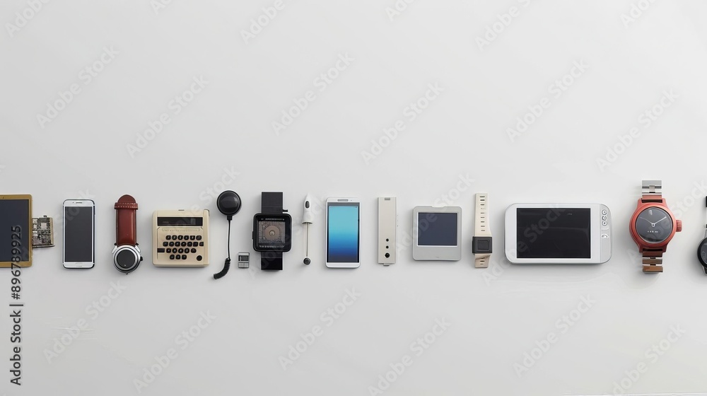 Innovation Tech Evolution A timeline of gadgets from past to future on ...
