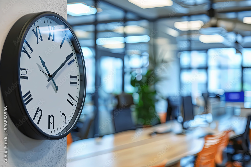 Synchronized clock in office, operational excellence Stock Photo ...