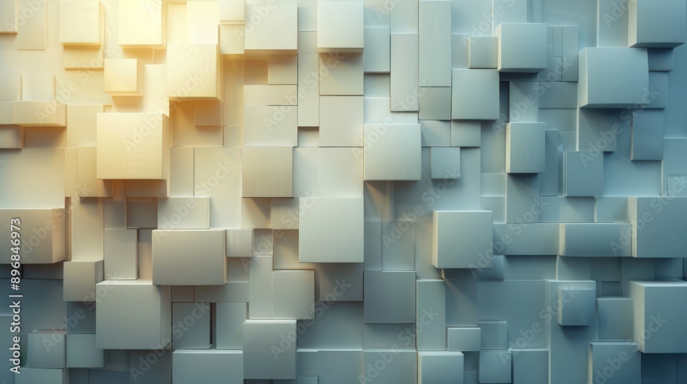 3D background minimalism. A wall with 3D blocks. 3D wallpaper with ...