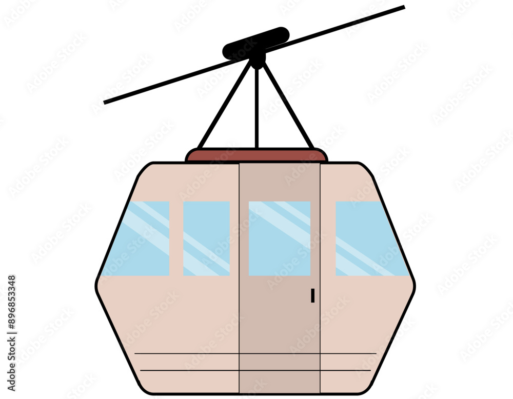 ropeway cabin vector illustration, cable car, funicular vector ...