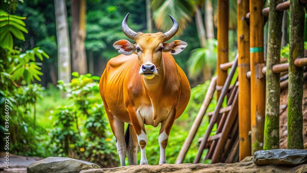 Foto de Banteng in Khao Kheow Open Zoo seen from unique forced ...