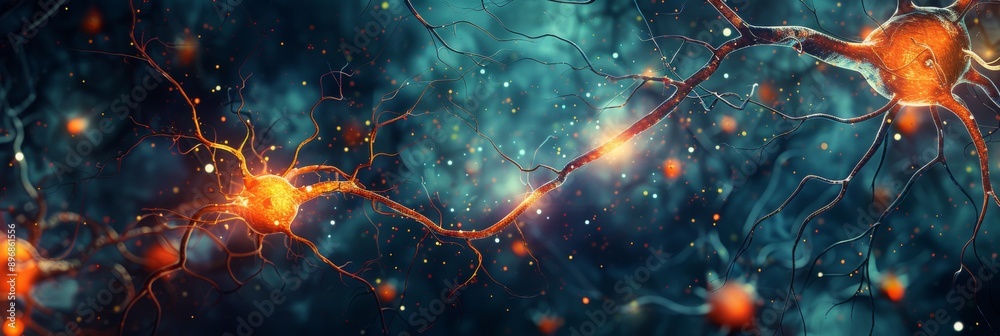 Neurons and nervous system. Human synapse brain science nerve cell ...