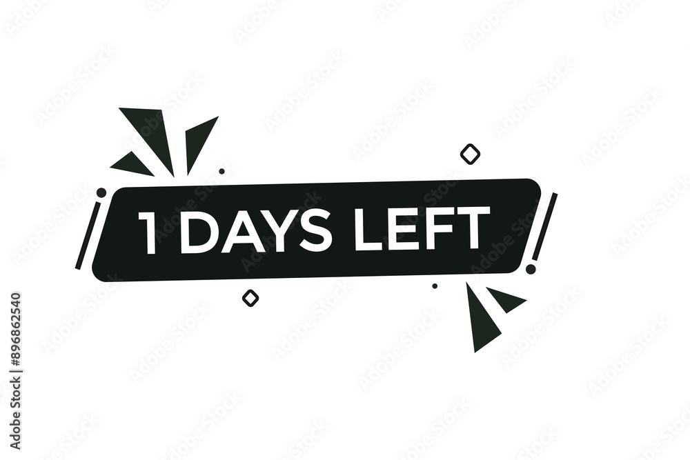 1 days left, icon, stile, timer, countdown, clock, go to, time ...