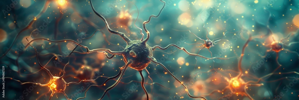 Neurons and nervous system. Human synapse brain science nerve cell ...