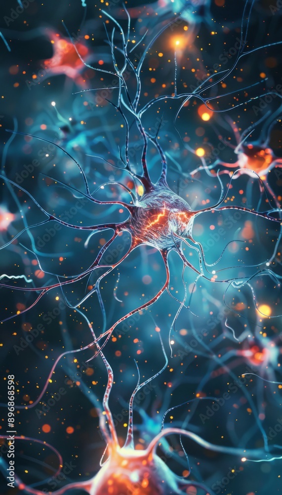 Neurons and nervous system. Human synapse brain science nerve cell ...