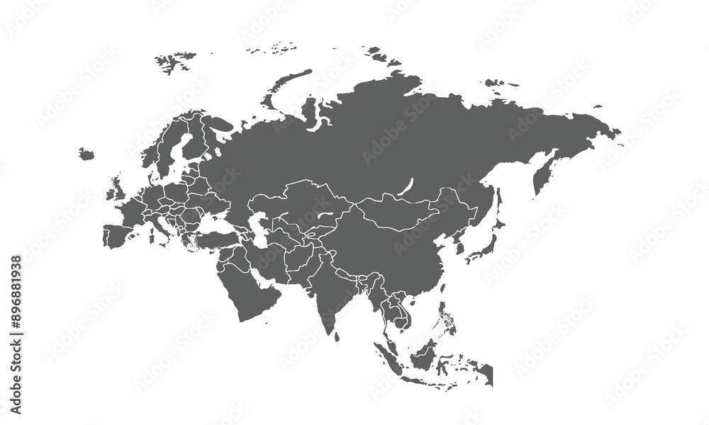 Eurasia map isolated on white background. for website layouts ...
