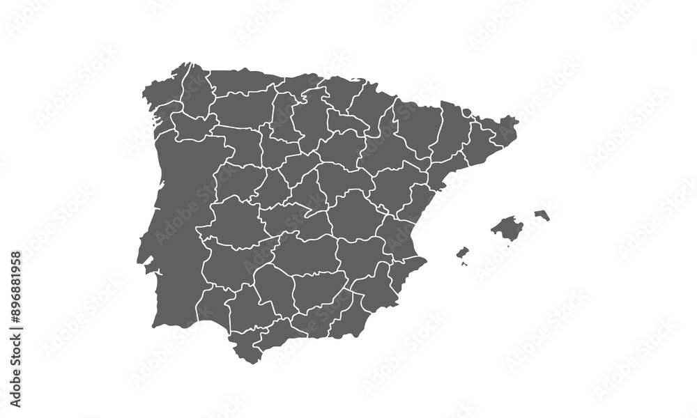 Political Map of Spain map isolated on white background. for website ...