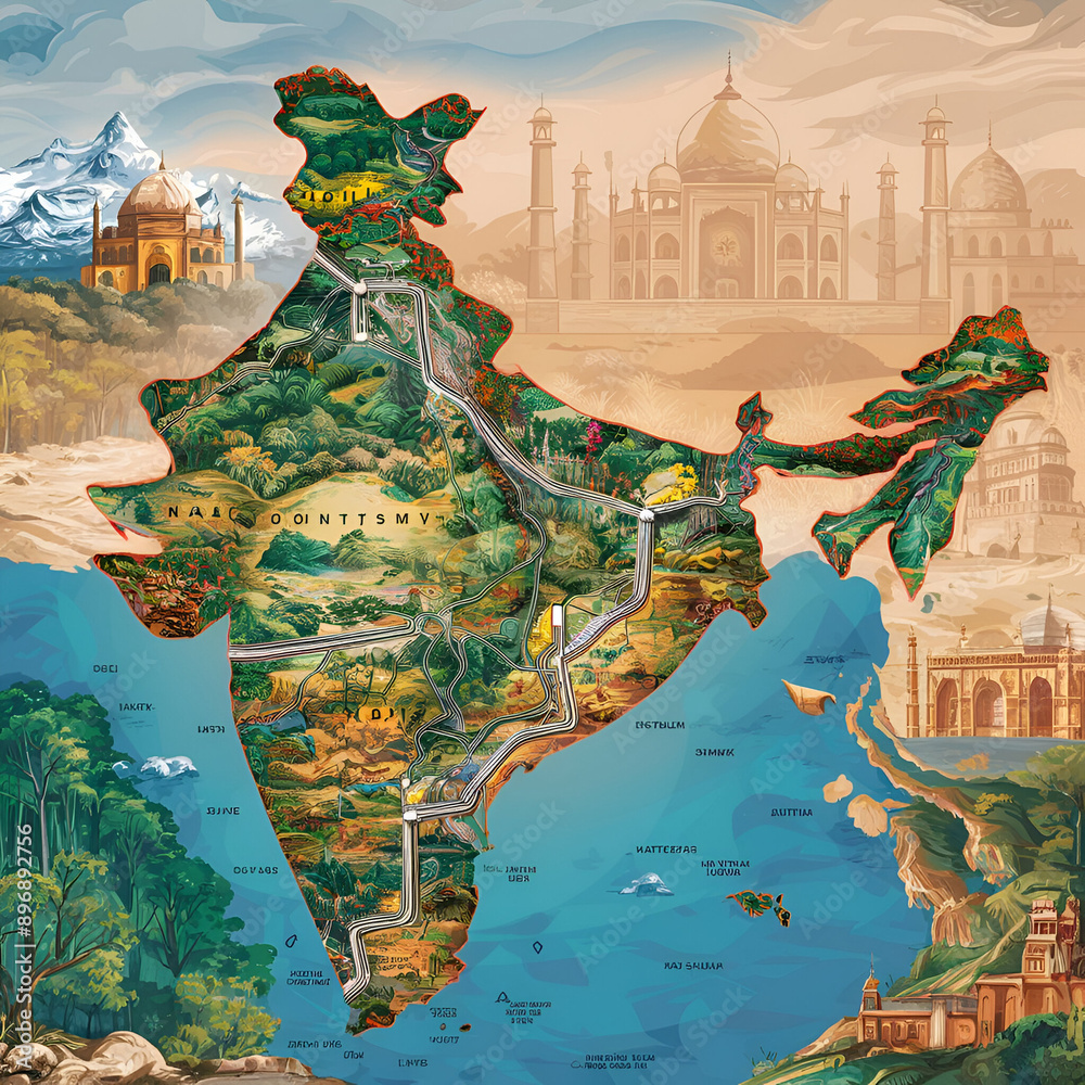 india map of geography | indian map Stock Illustration | Adobe Stock