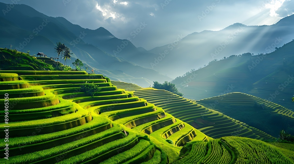 Terraced rice field landscape mu cang chai rice terrace fields ...