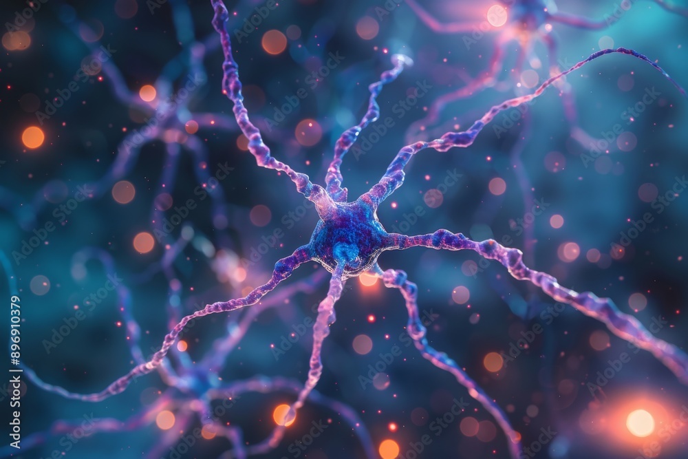 Neurons and nervous system. Human synapse brain science nerve cell ...