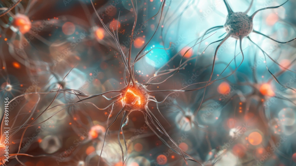 Neurons and nervous system. Human synapse brain science nerve cell ...
