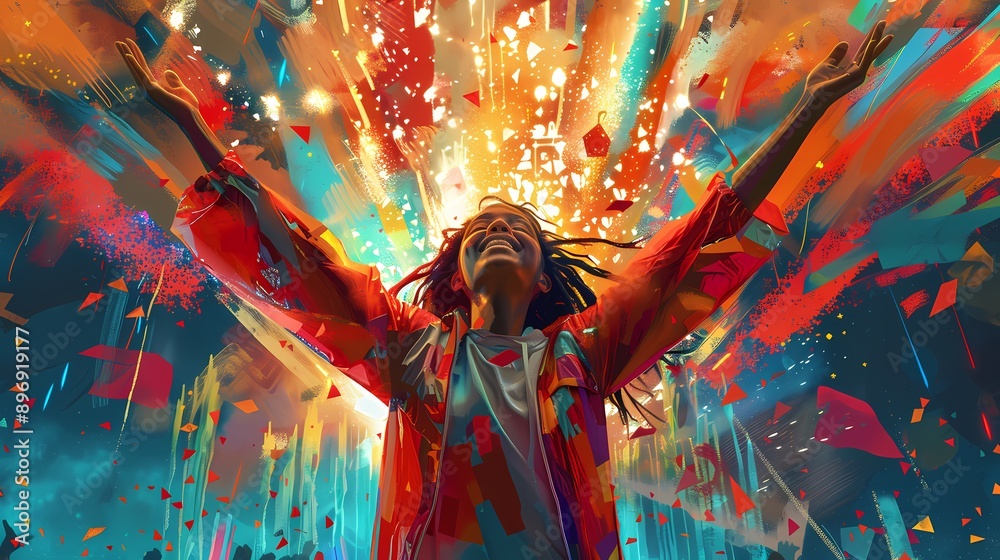 Design a promotional poster for the Olympic opening ceremony featuring ...