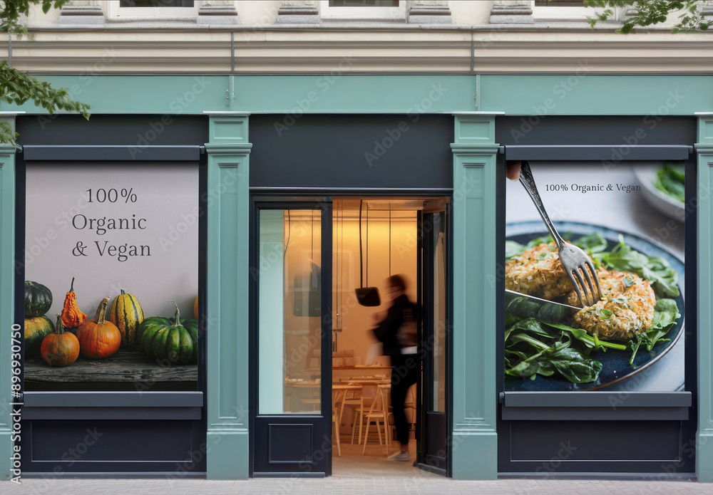 Storefront Window Mockup With Generative AI Stock Template | Adobe Stock