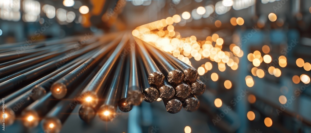 Precision Bending of Iron Rods in Industrial Factory - Exemplifying ...